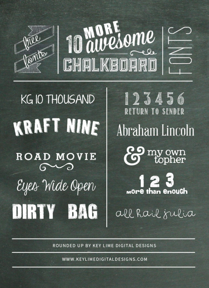 10 More Free Chalkboard Fonts