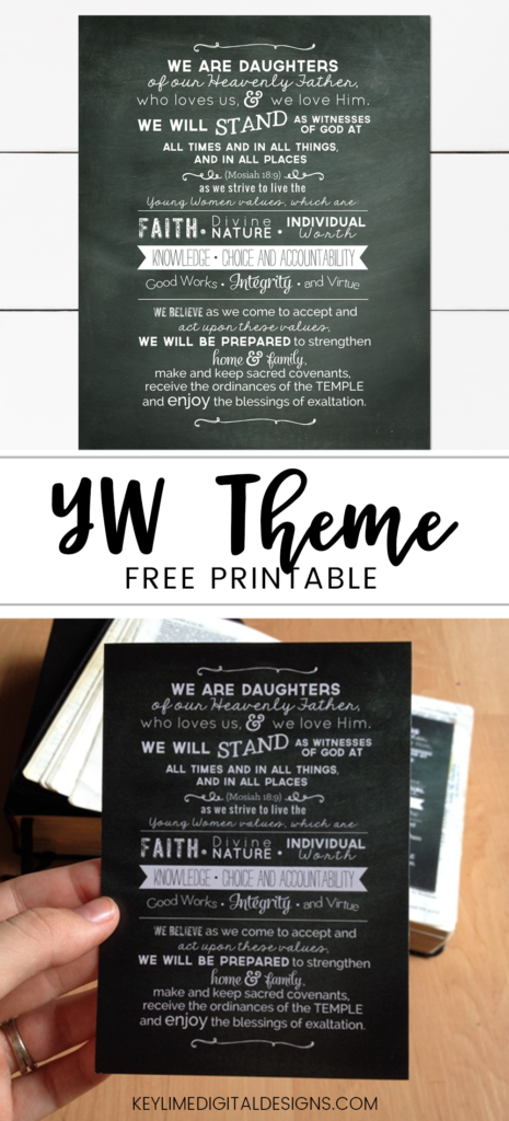 YW Theme Printable - Key Lime Digital Designs