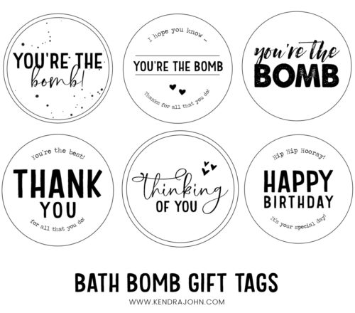 Free Bath Bomb Gift Tags for All Occasions