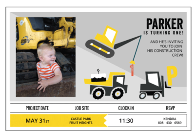 [Free] Construction Birthday Party Invitations | Kendra John Designs