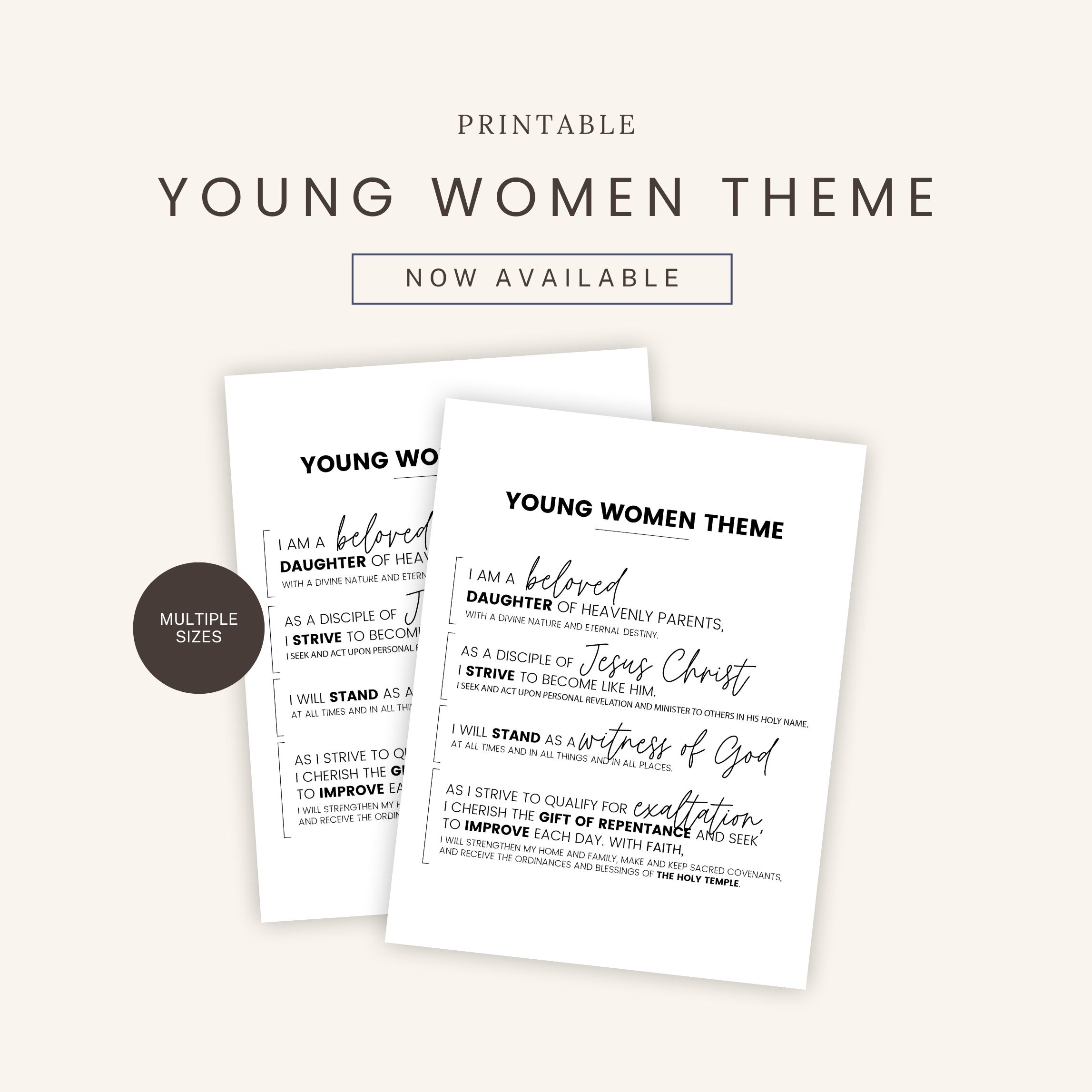YW Theme Printable - Kendra John Designs